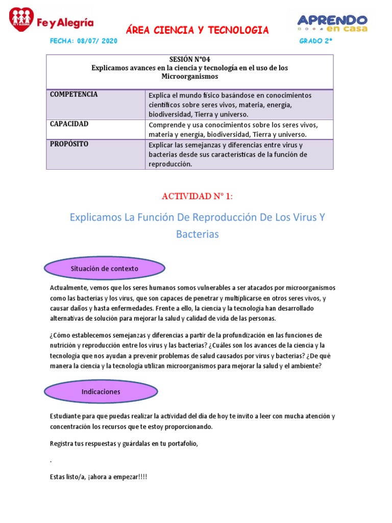 Actividad #1 | PDF | Virus | Las bacterias