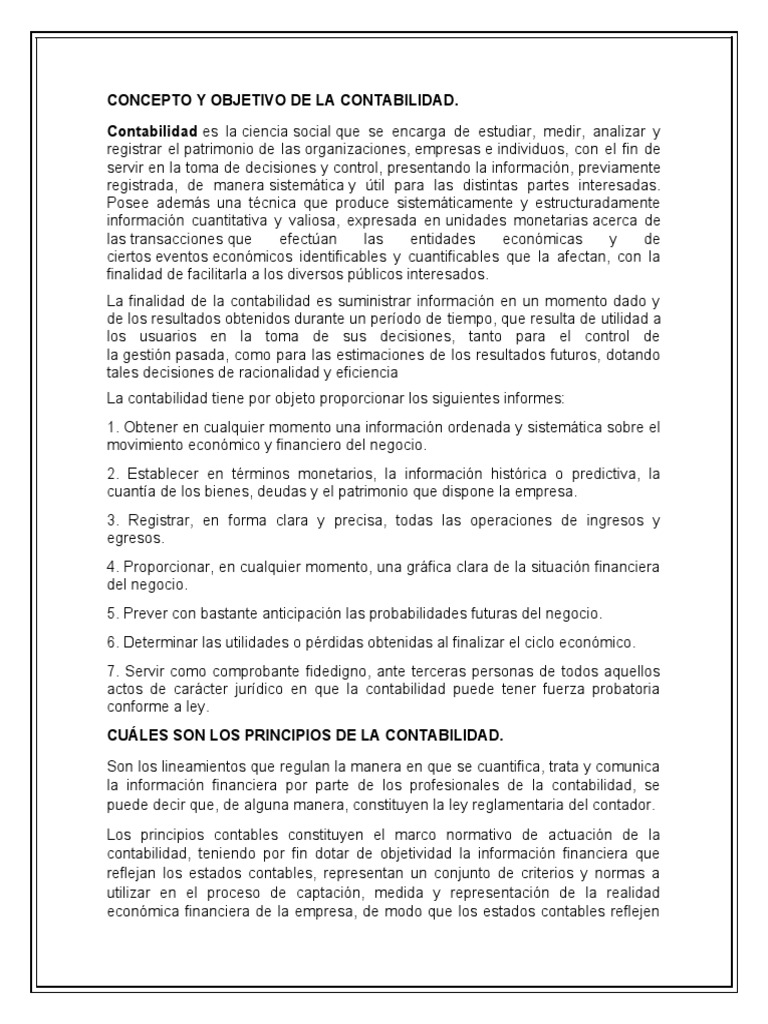 Investigar El Concepto y Objetivo de La Contabilidad | PDF ...