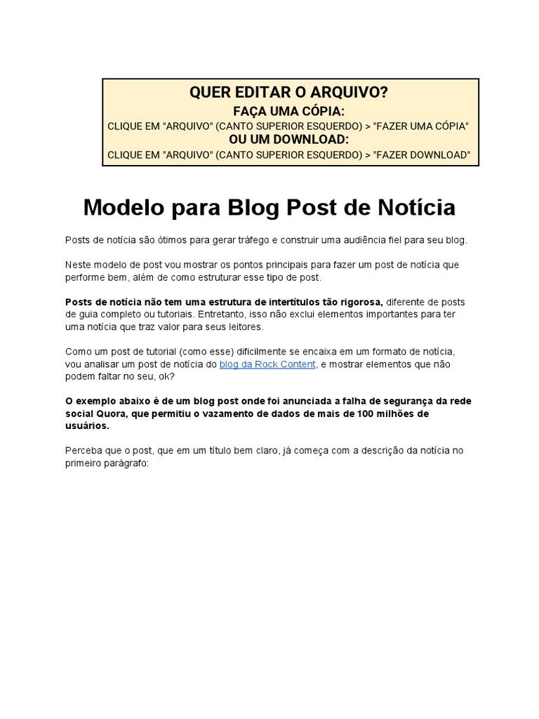 Guia de Posts de Notícia para Blogs | PDF | Blog