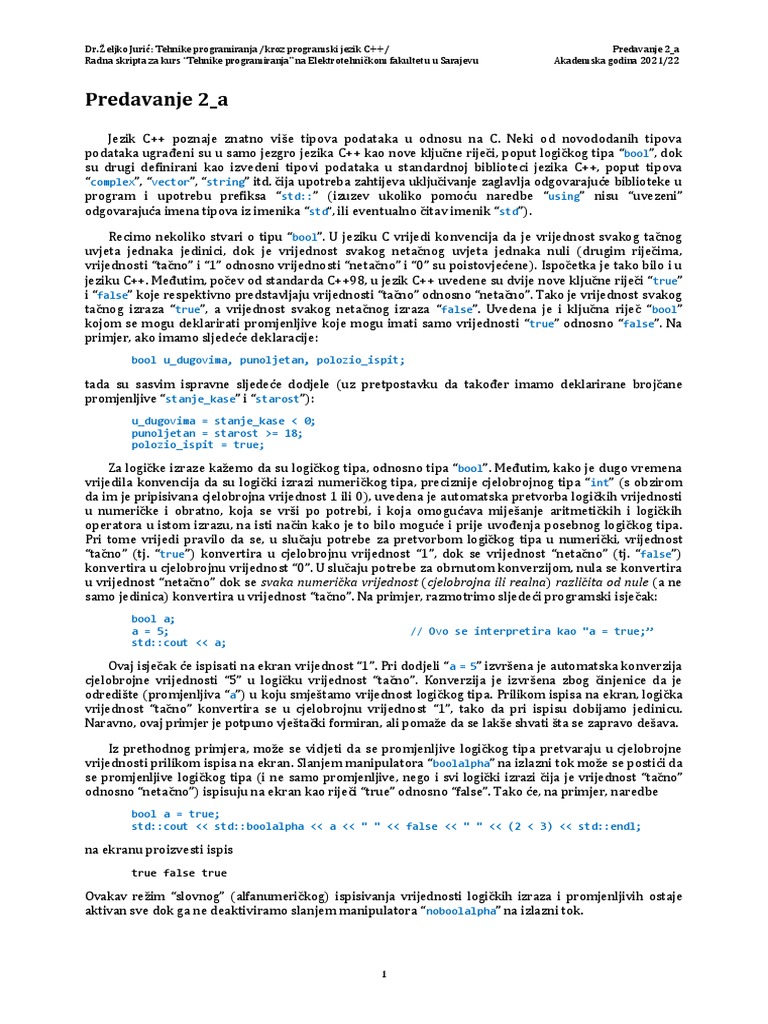 (TP 2021-22) Predavanje 2 - A | PDF