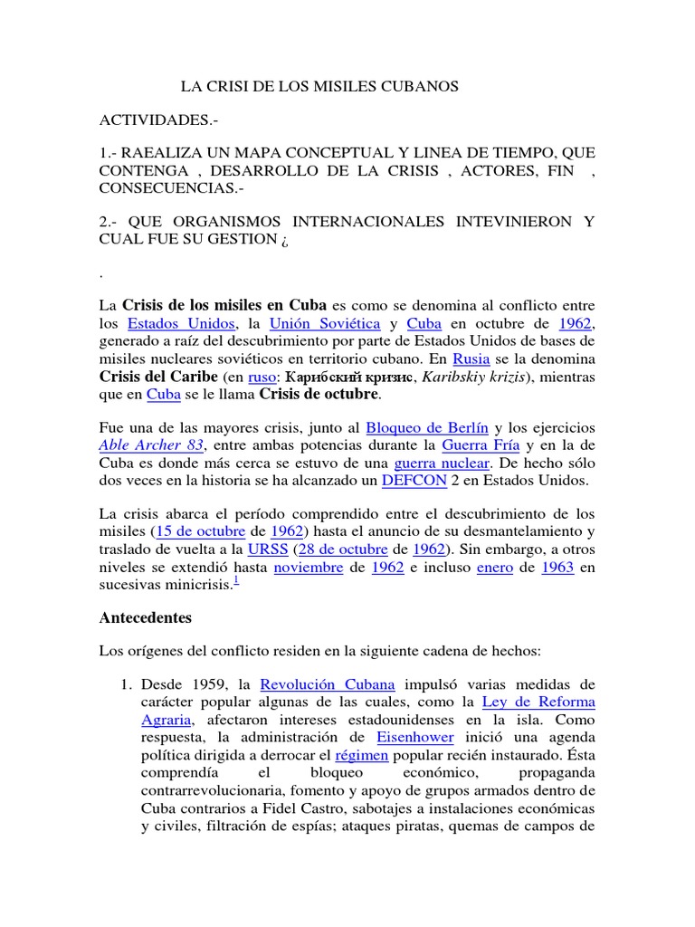 Crisis de Los Misiles Cubanos | PDF | Crisis de los misiles cubanos ...