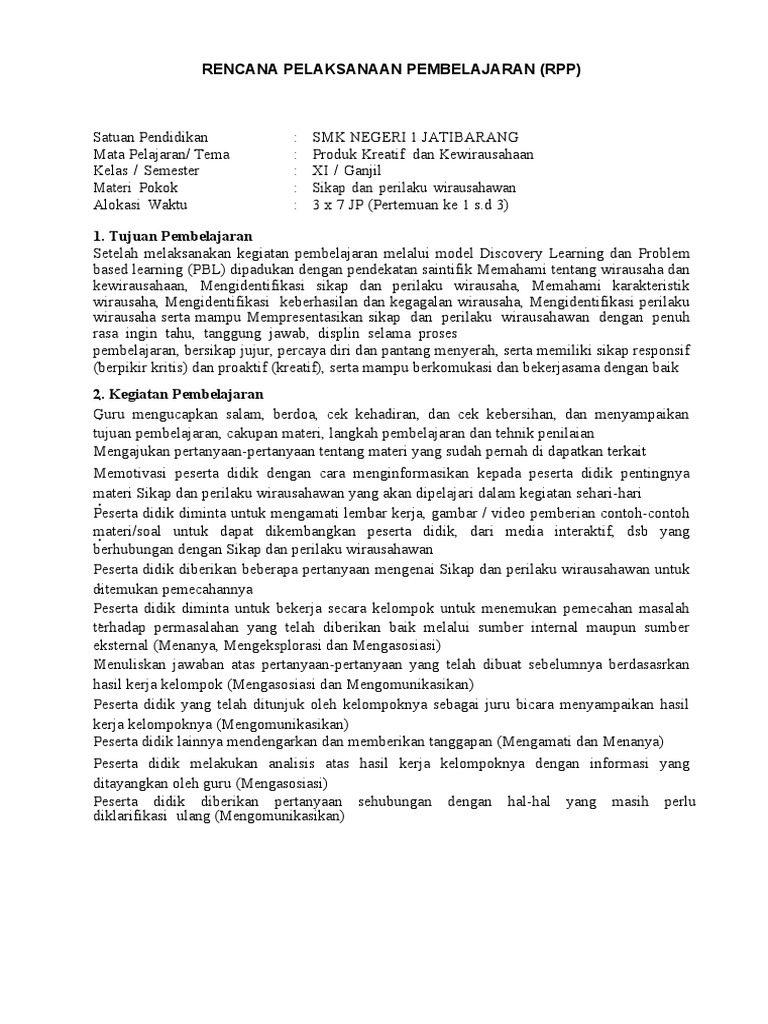 RPP Pkk-Xi Tkj-Ok | PDF