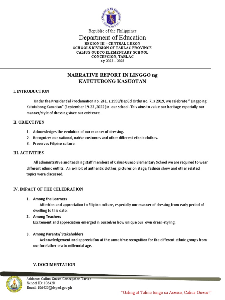 Linggo ng Katutubong Kasuotan 2022 | PDF