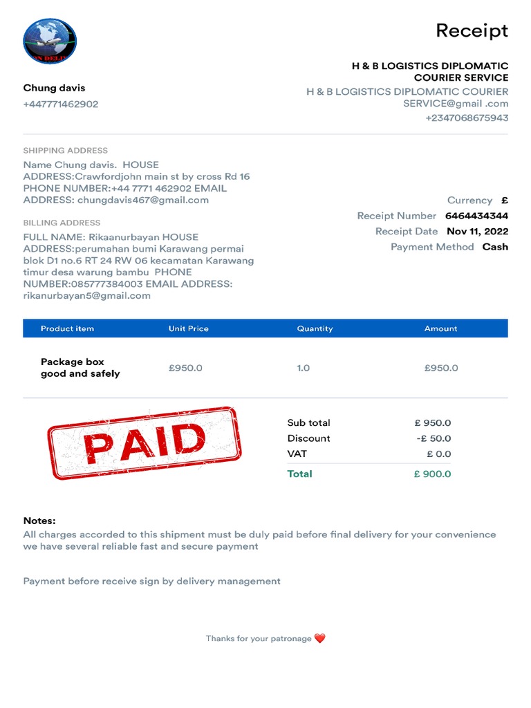 Pastel Quick Receipt - Chung Davis - Nov 11, 2022 | PDF