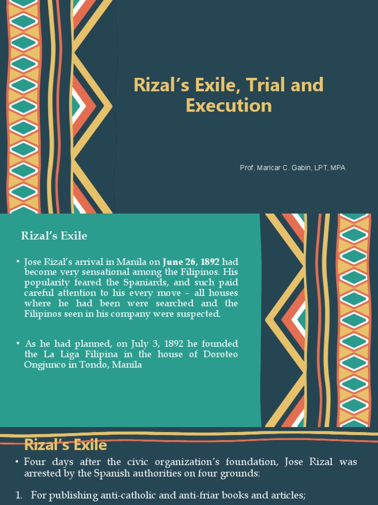Rizal's Exile, Trial, and Execution | PDF | Philippines