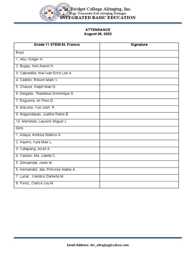 GRADE 11 List of Students | PDF