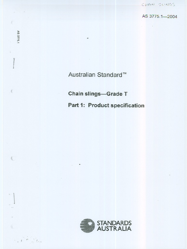 AS 3775.1-2004 - Chain Slings | PDF