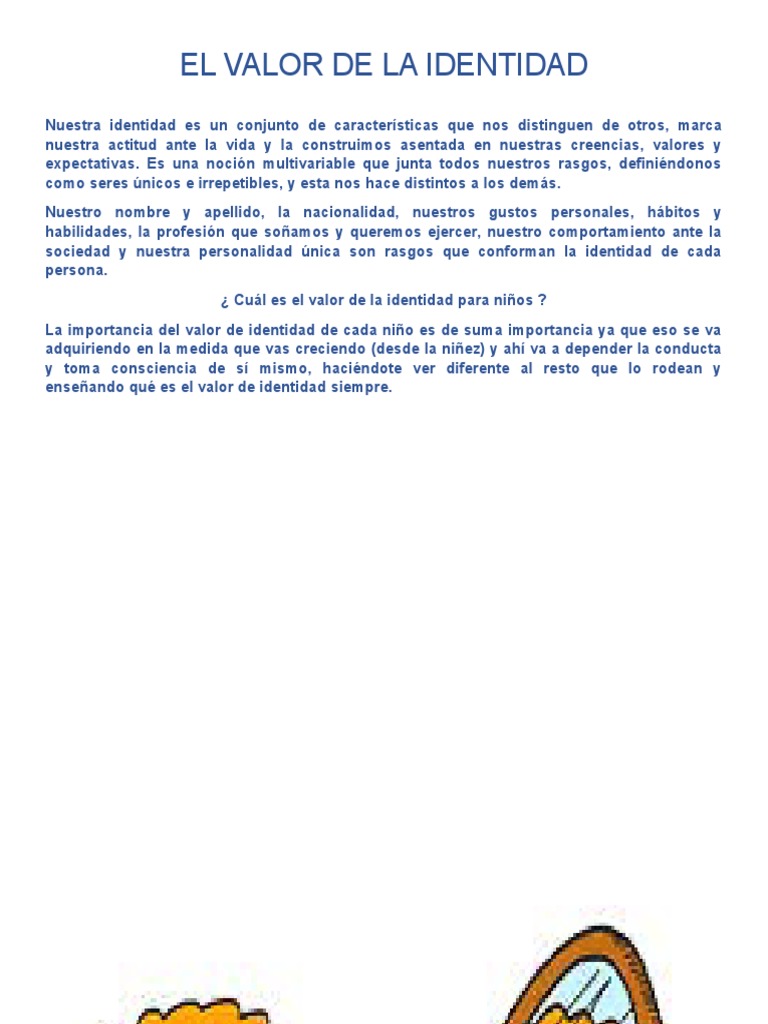 El Valor de La Identidad | PDF