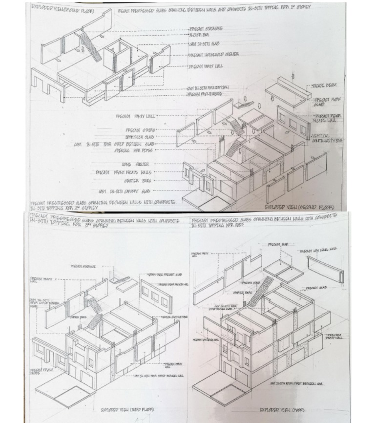 Prefabricated Structure - Sheet No. 2 & 3 | PDF