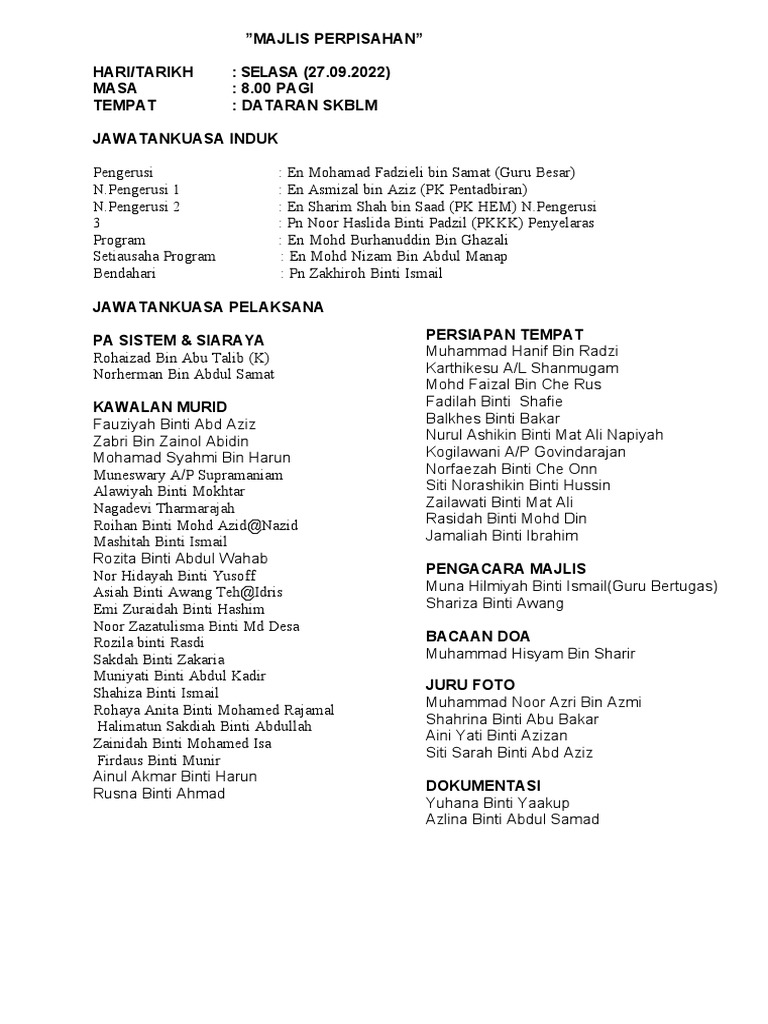 Ajk Program Lambaian Kasih Shahrim - 014435 | PDF