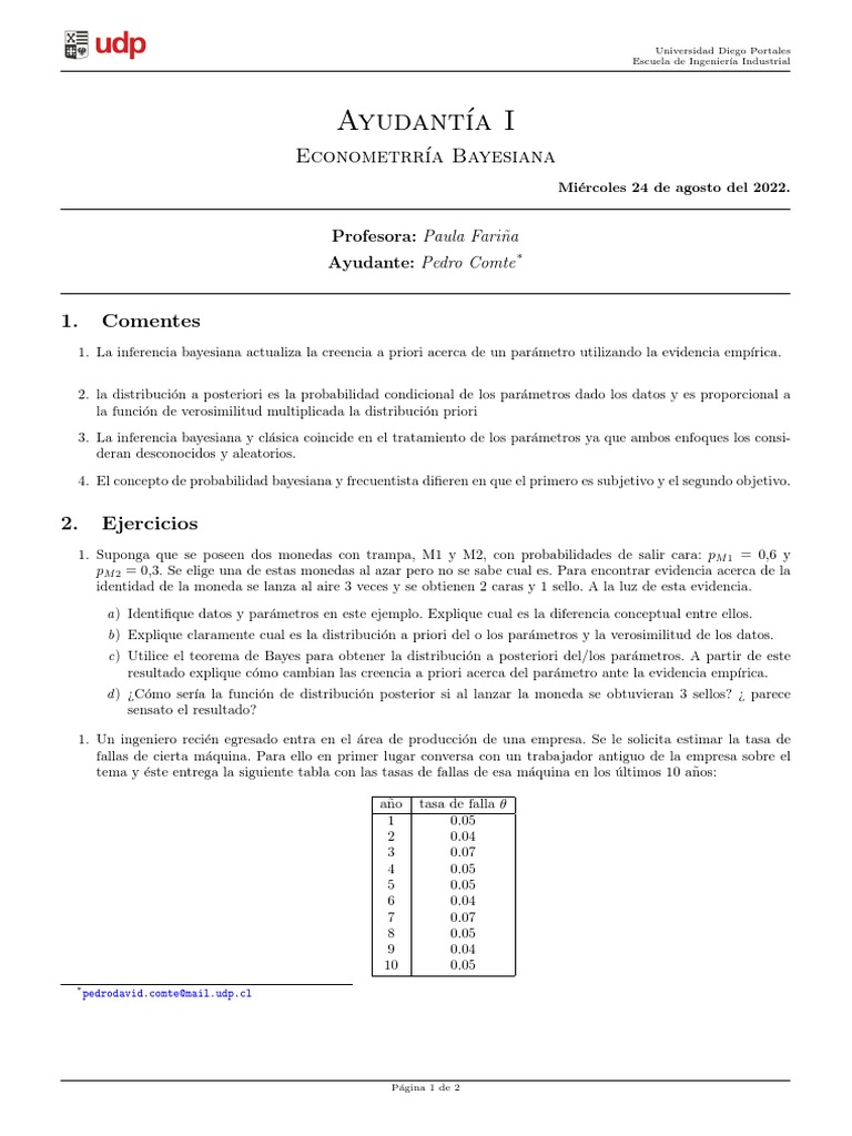 Introducción a la Econometría Bayesiana | PDF | Inferencia bayesiana | Teorías cientificas