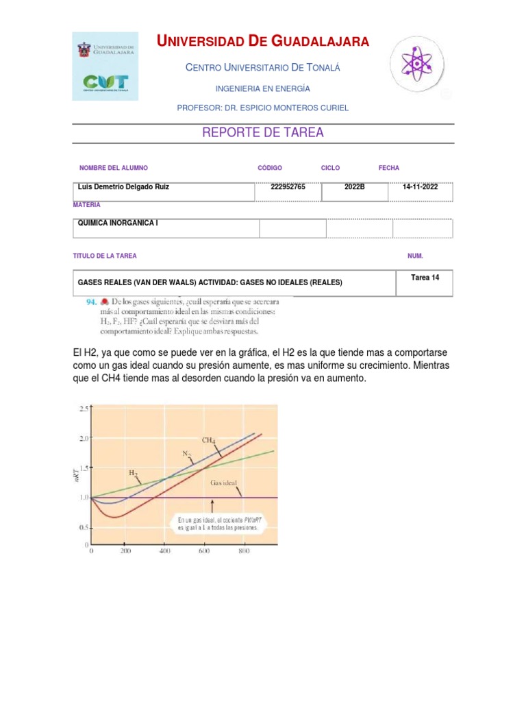 Tarea No.14 DelgadoLuis | PDF | Gases | Química Física