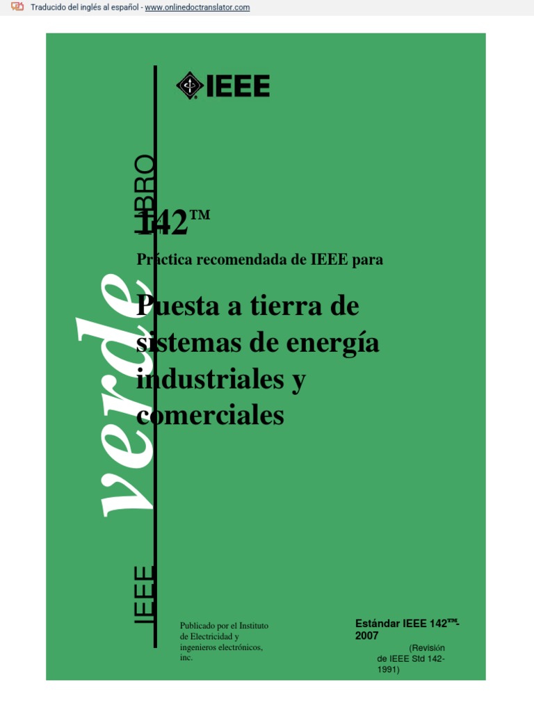 Ieee 142-2007 Español | PDF | Corriente eléctrica | Transformador
