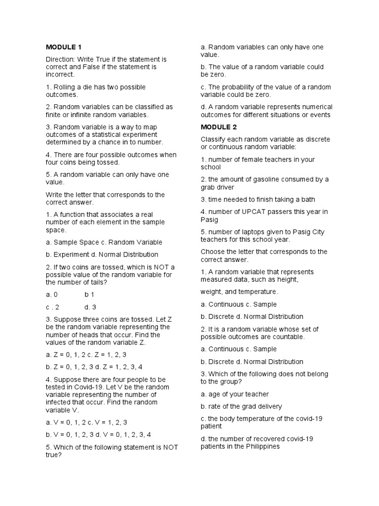 Grade 11 Statistics and Probability Reviewer | PDF