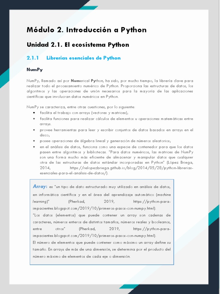 Módulo 2. Introducción A Python | Descargar gratis PDF | Python ... Módulo 2. Introducción A Python | Descargar gratis PDF | Python ...