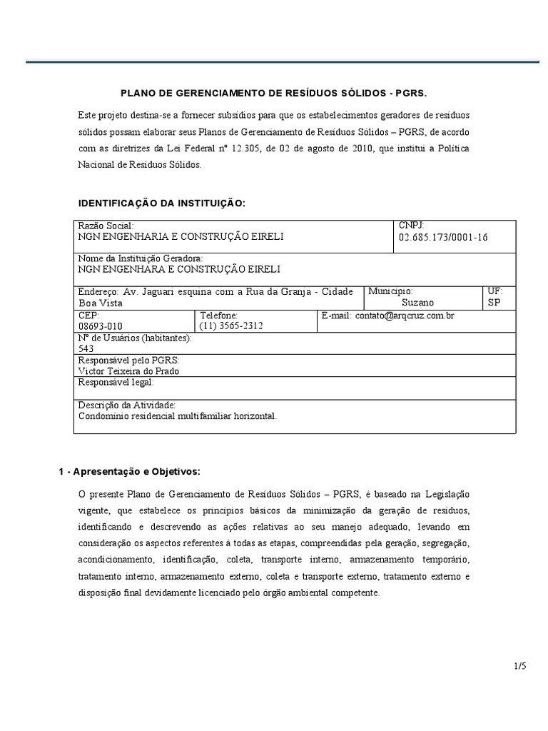 PGRSS. Agosto 2022 | PDF | Desperdício | Poluição
