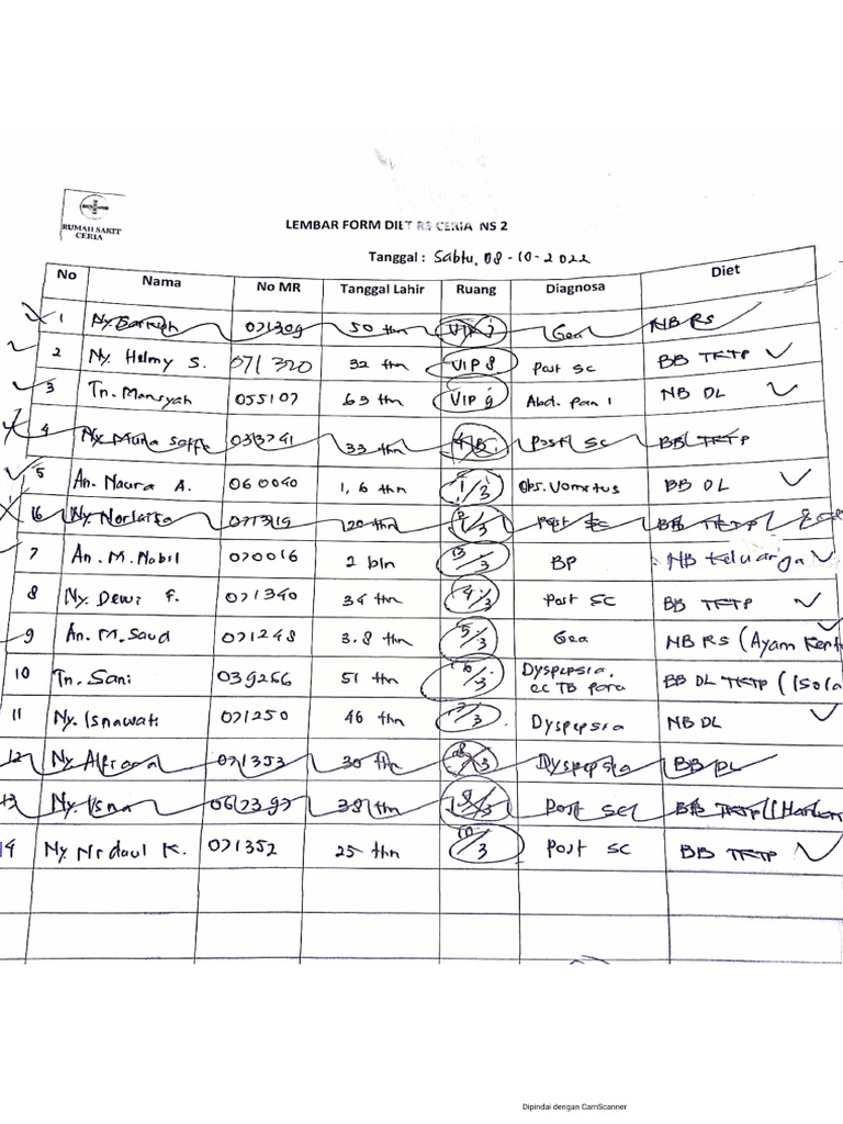 Lembar Form Diet | PDF