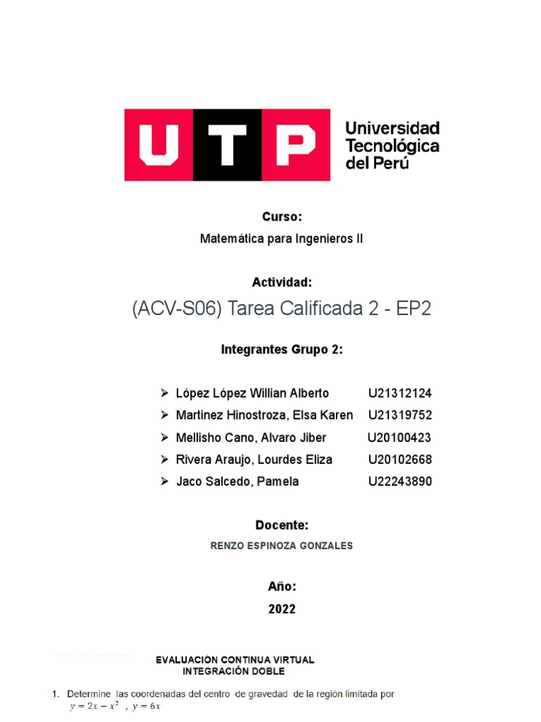 (ACV-S06) Tarea Calificada 2 - EP2-1 | PDF