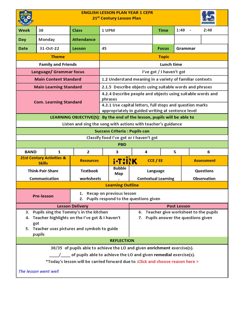 RPH English Year 1 Week 30 | PDF