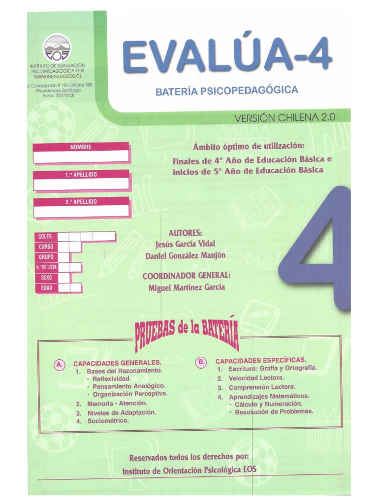 Protocolo Evalúa 4 | PDF