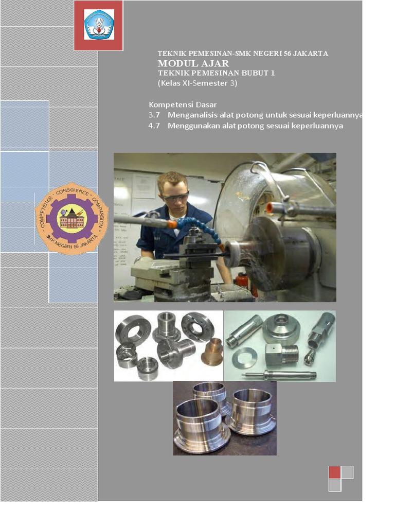 Modul Belajar - Teknik - Pemesinan - Bubut - Kelas - 11 - Alat Potong - KD - 3.7 | PDF