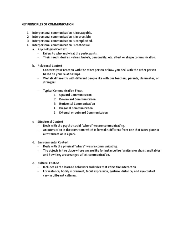 Key Principles of Communication | PDF
