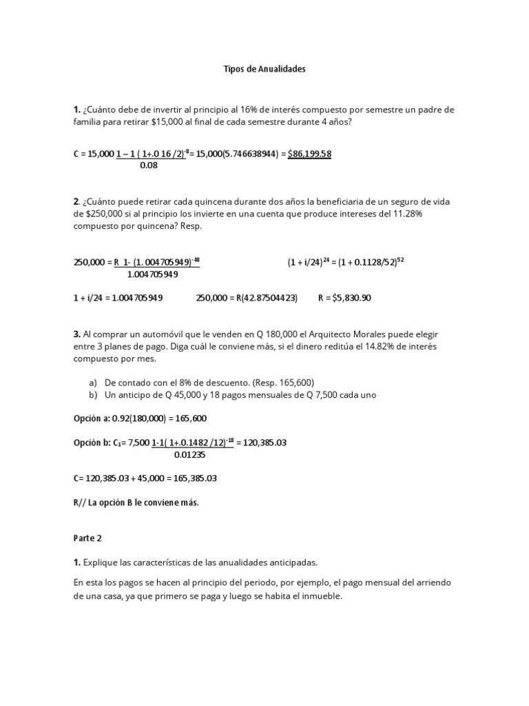 Tipos de Anualidades | PDF