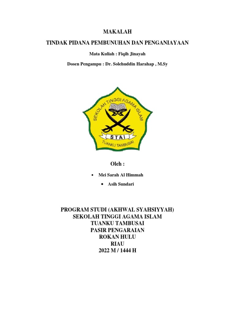 Fiqih Jinayah Asihmei | PDF