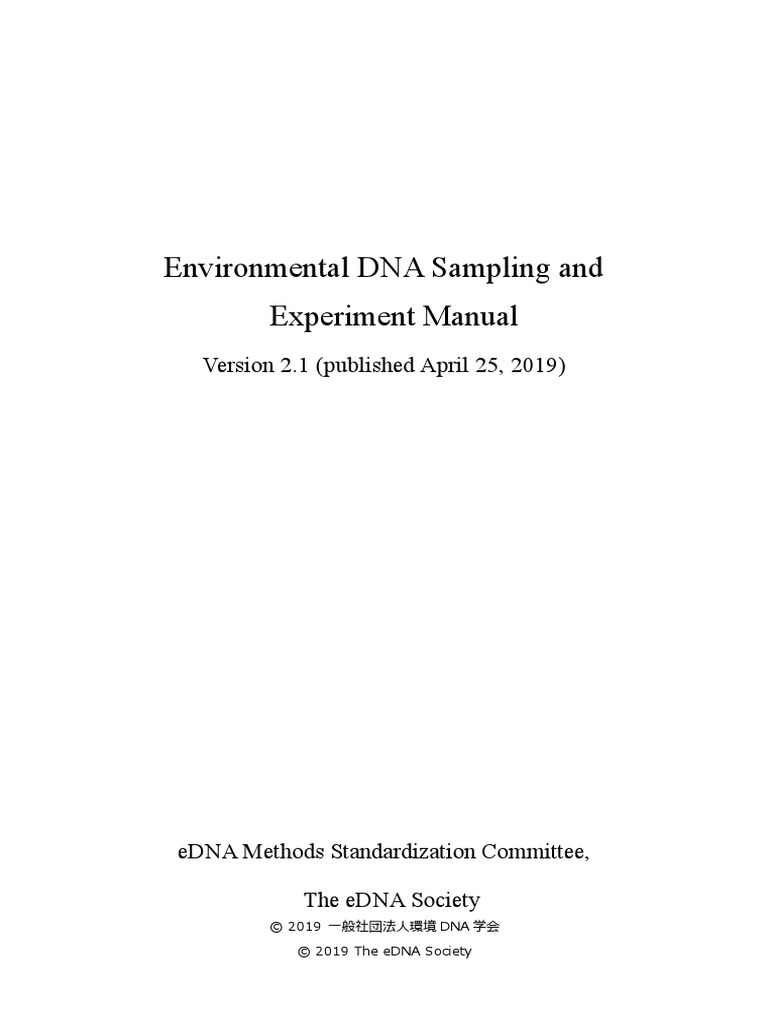 EDNA Manual Eng v2 1 3b | PDF | Polymerase Chain Reaction | Real Time ...