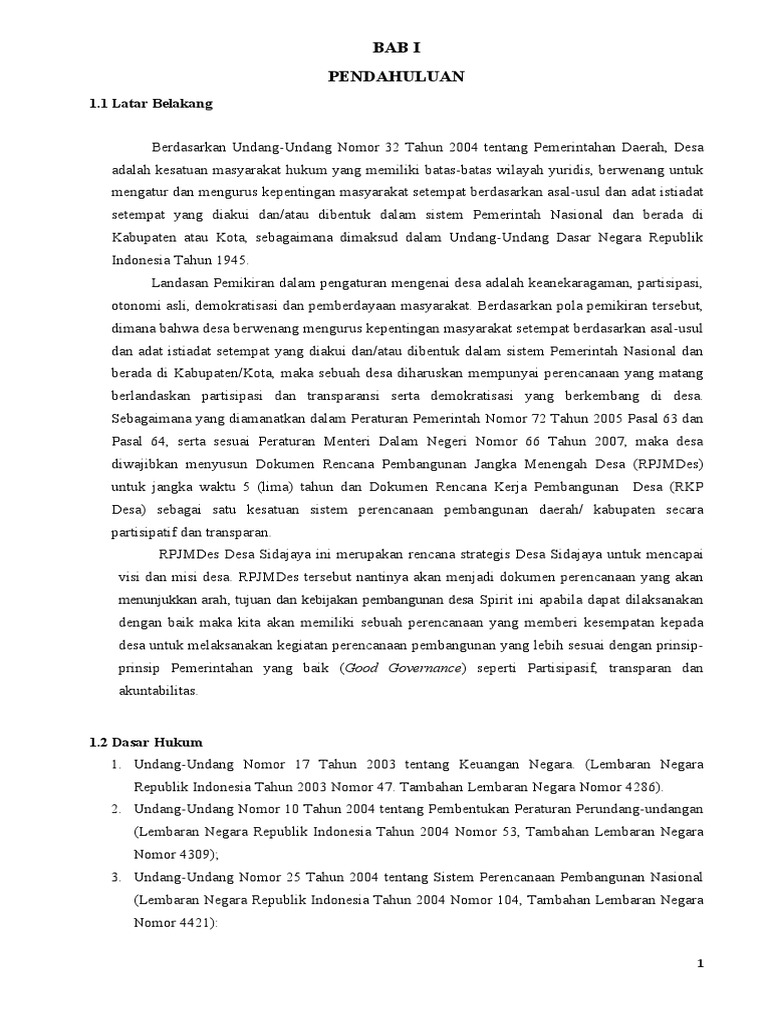 Rpjmdes Desa Sidajaya TH 2022-2028 | PDF