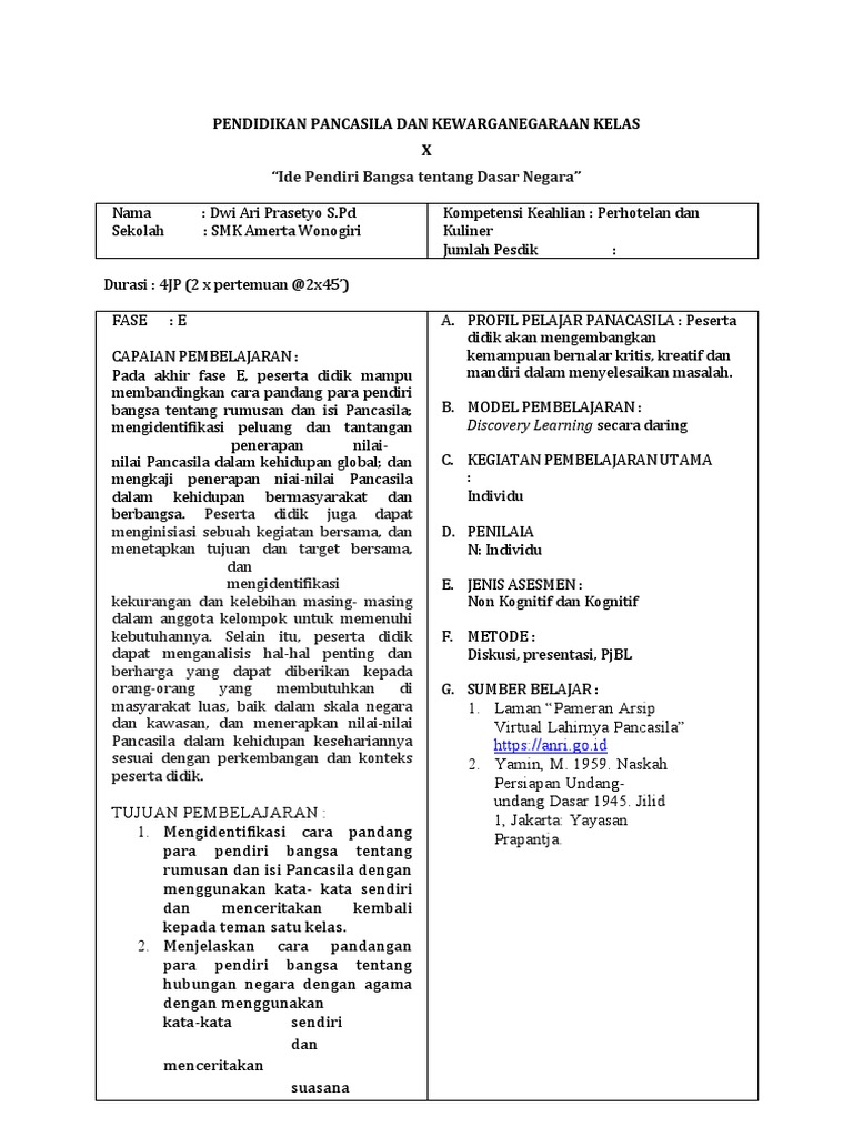 Modul Ajar PPKN | PDF