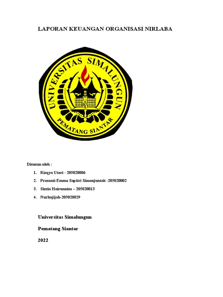 Makalah Laporan Keuangan Organisasi Nirlaba USI | PDF