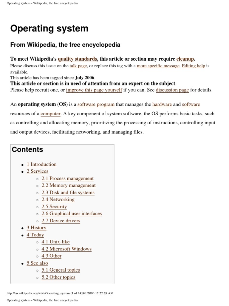 Operating System - Wikipedia, The Free Encyclopedia | File System ...