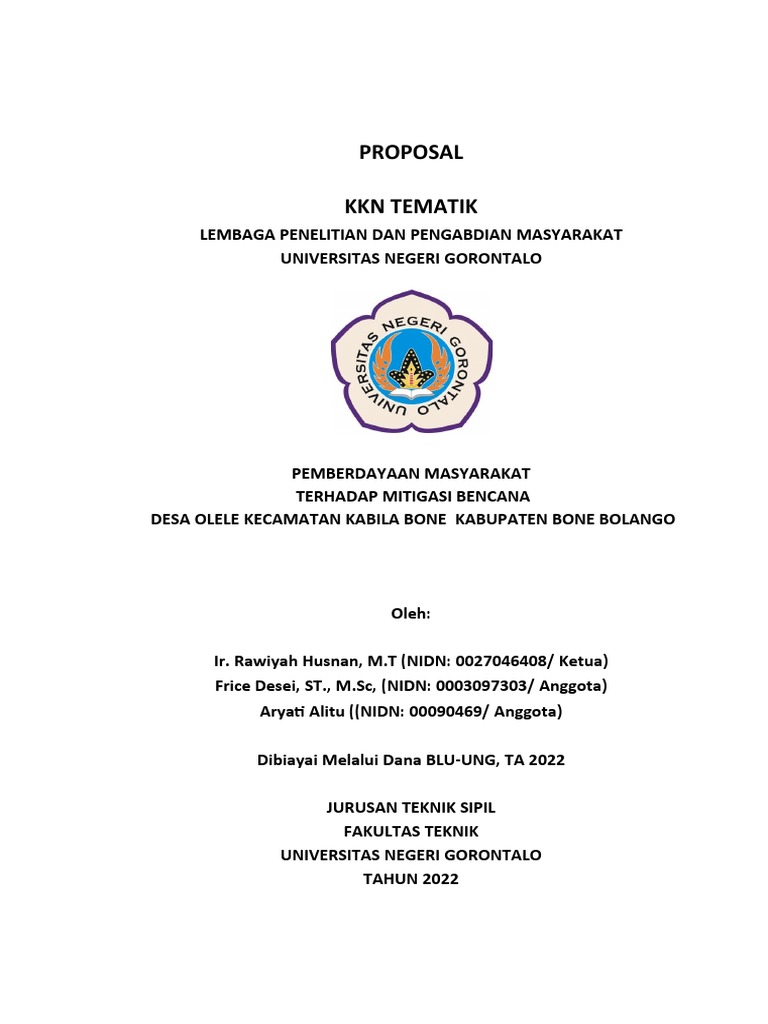 Proposal KKN Tematik Sipil 2022 | PDF