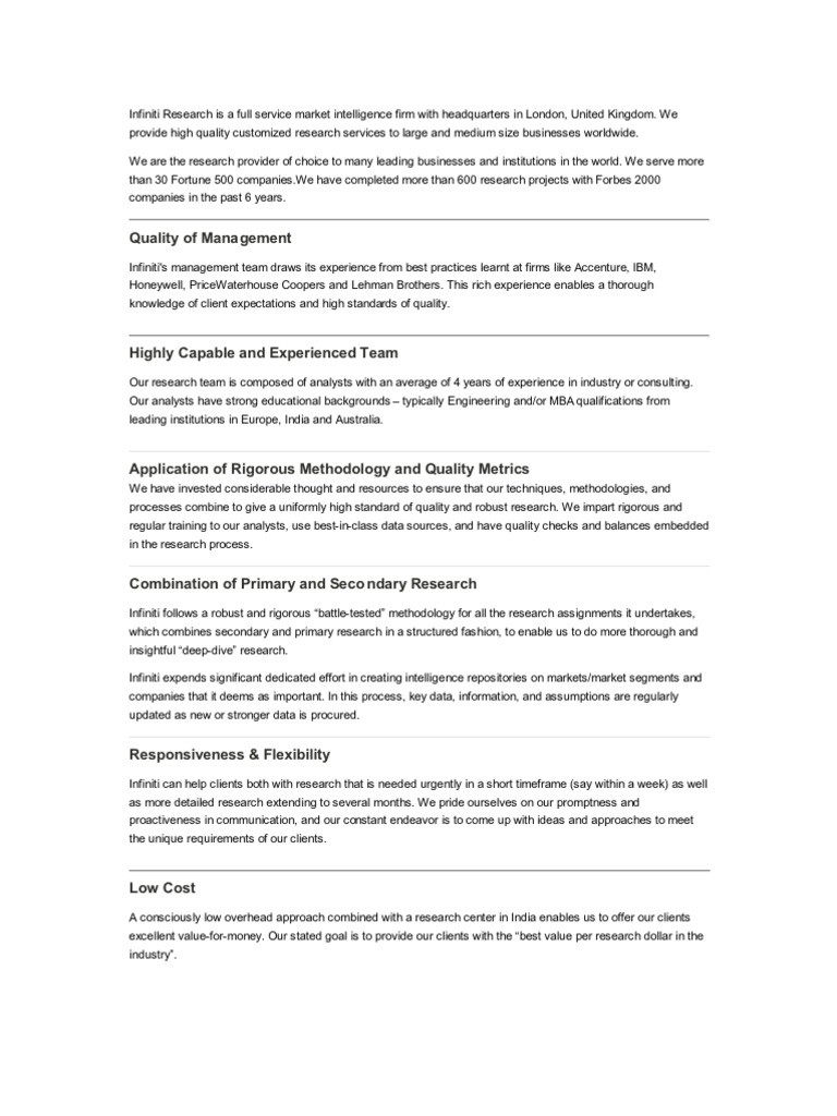 Infiniti Research | PDF | Strategic Management | Business