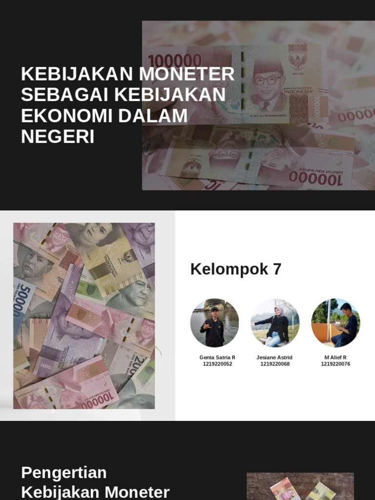 Kebijakan Moneter Sebagai Kebijakan Ekonomi Dalam Negeri (Kelompok 7) Makro | PDF