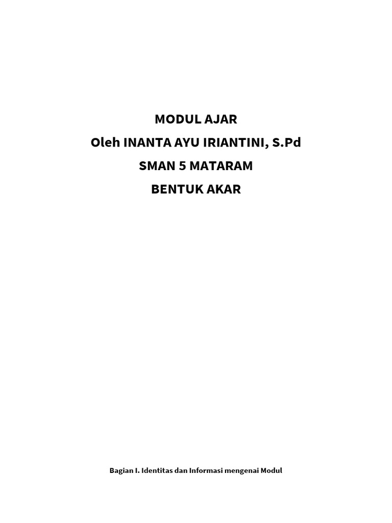 Modul Ajar Bentuk Akar | PDF