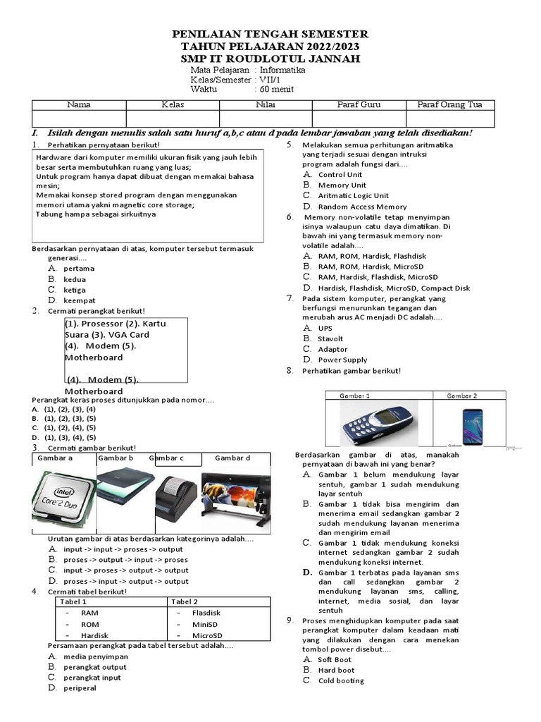 Latihan Soal PTS | PDF