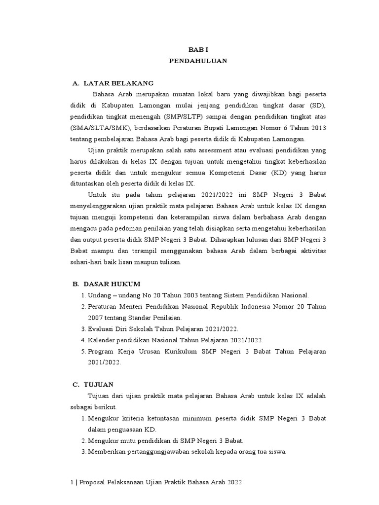 Isi Proposal Ujian Praktik | PDF