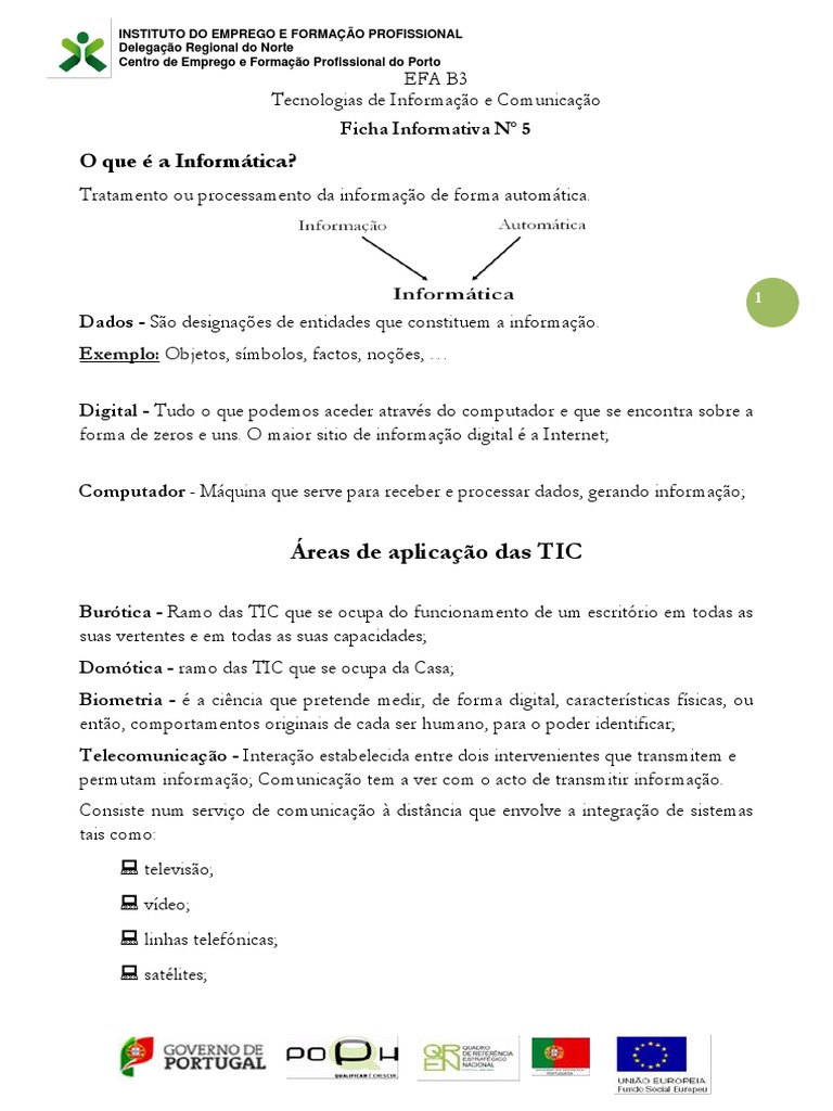Áreas de Aplicação Das TIC | PDF