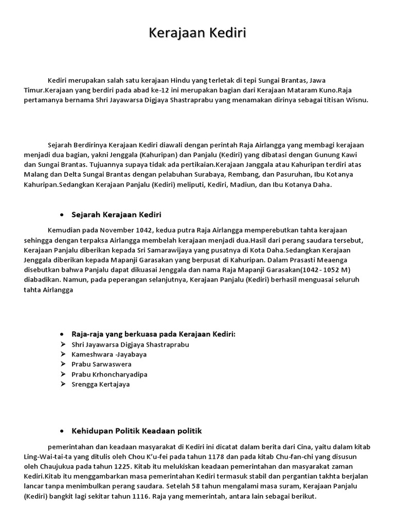Kerajaan Kediri | PDF