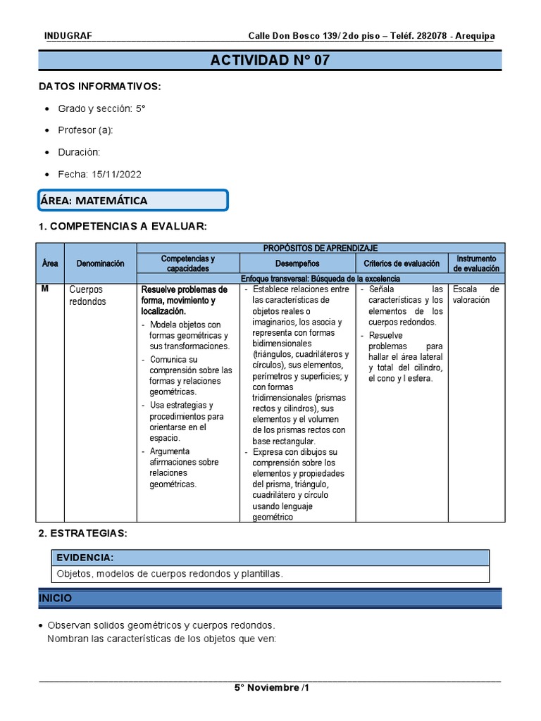 Sesion de Aprendizaje 4 | PDF | Triángulo | Perú