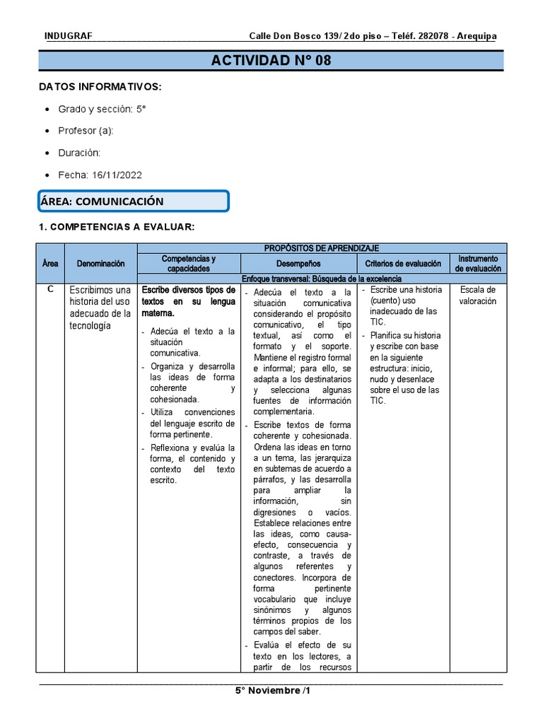 Sesion de Aprendizaje 2 | PDF Sesion de Aprendizaje 2 | PDF