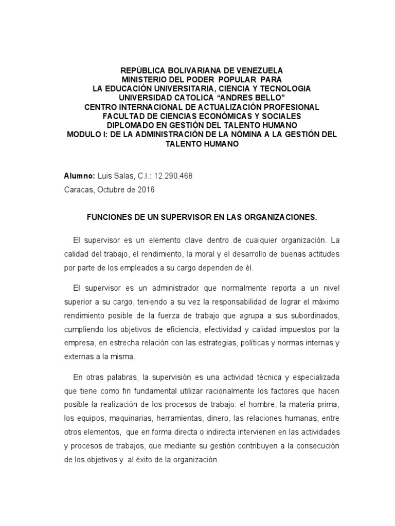 Funciones de Un Supervisor | PDF | Economias | Business