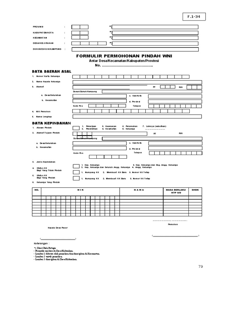 Formulir Pindah | PDF
