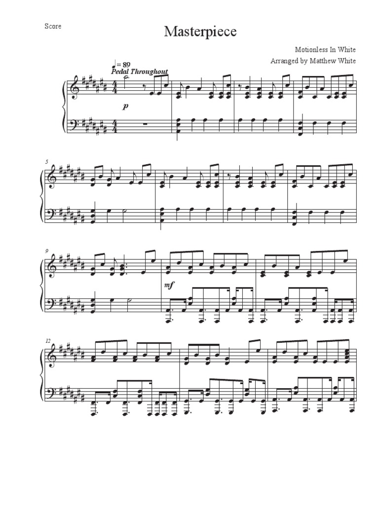 Masterpiece Sheet Music | PDF