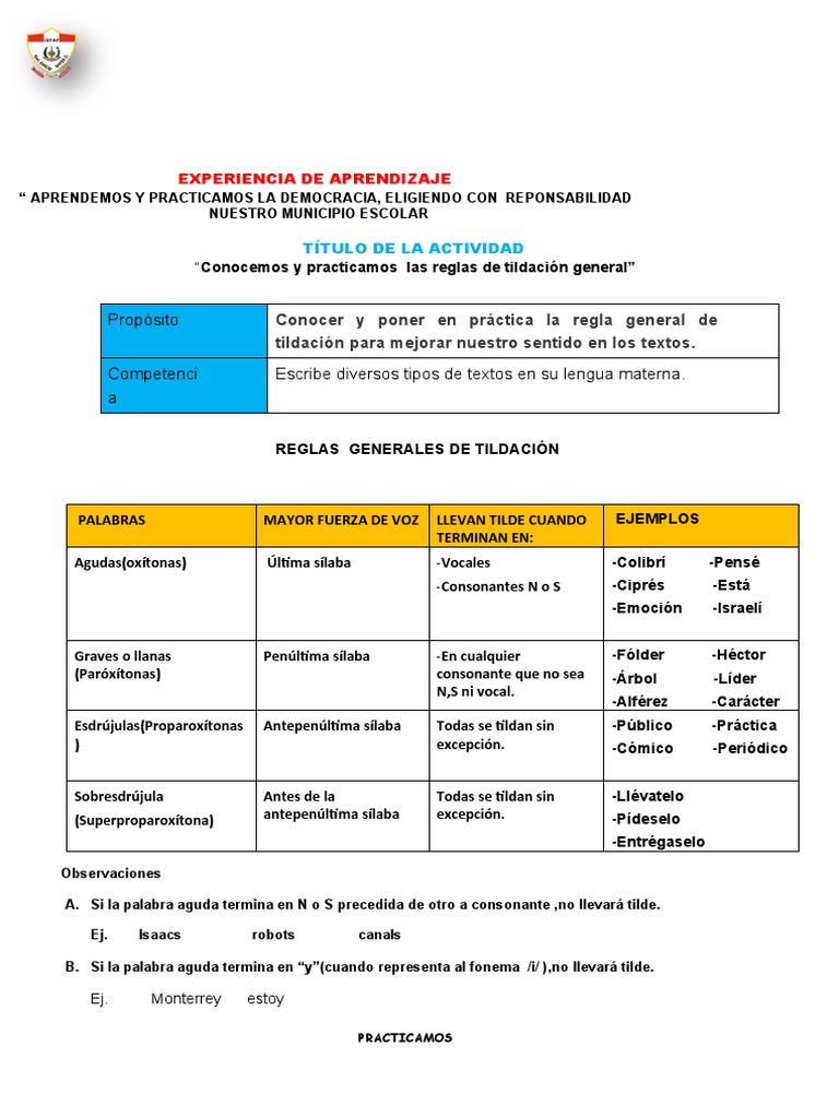 Reglas de Tildacion General . | PDF | Estrés (lingüística) | Idiomas