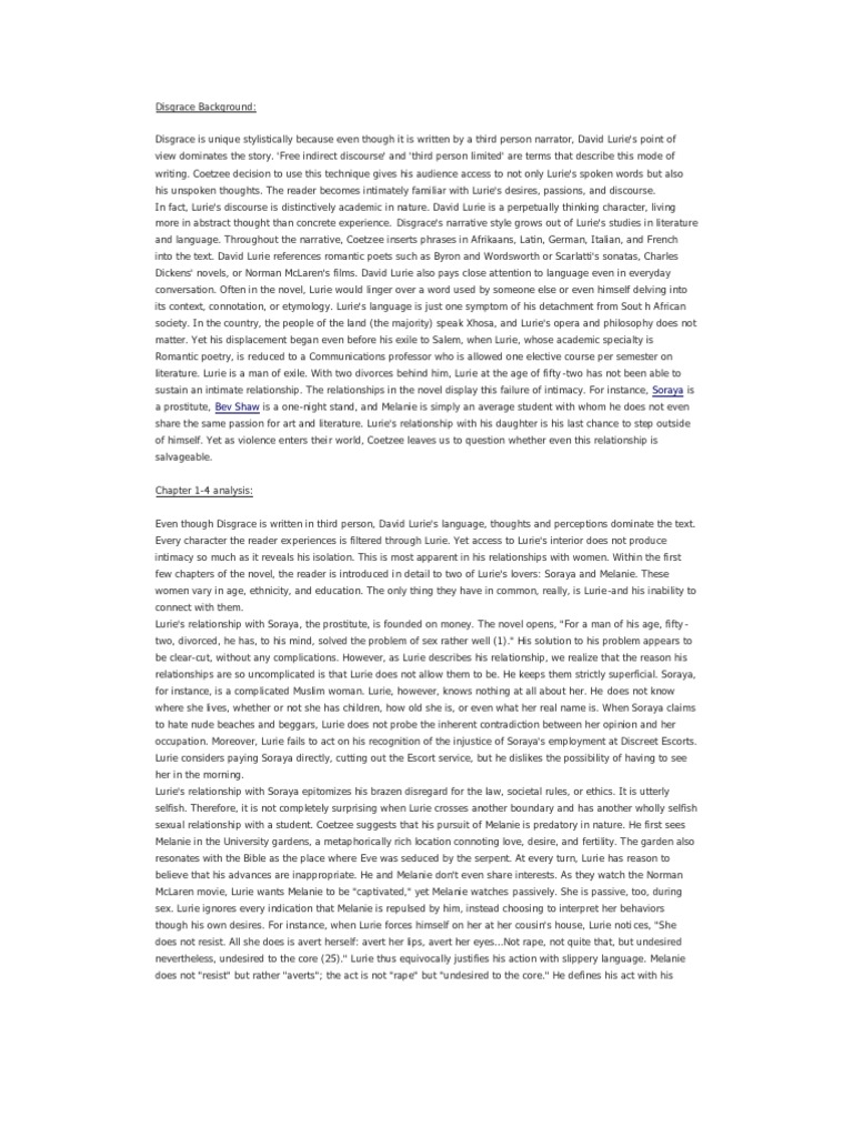 Disgrace Background | PDF | Crime Thriller