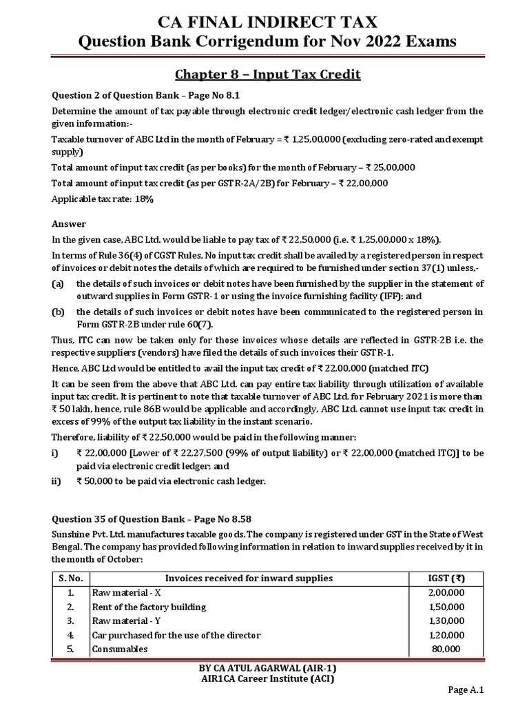 IDT Corrigendum For Nov 22 Exams | PDF | Invoice | Taxes