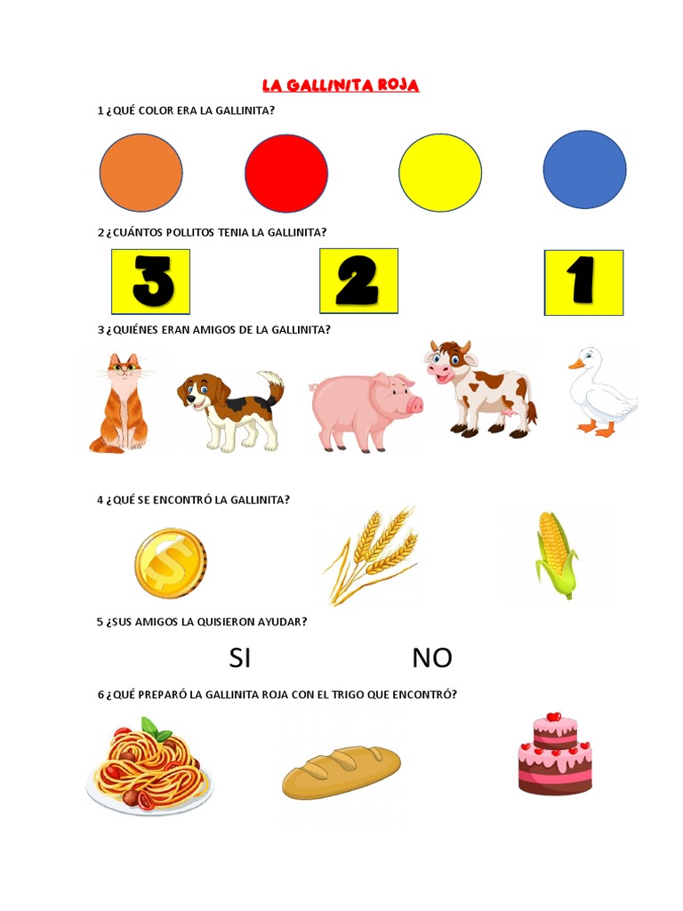 La Gallinita Roja Actividades | PDF